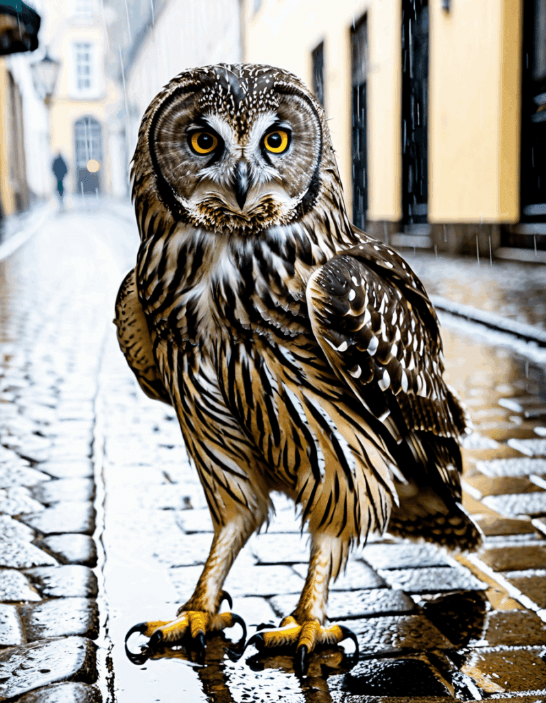 Wet Owl Captivates With Stunning Transformation